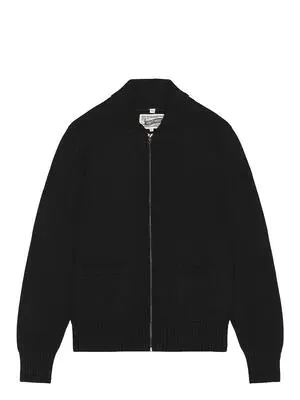 SCHOTT Zip Front Sweater - Black