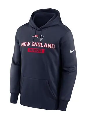 Nike New England Patriots Toss Sweep Therma Nfl Pullover Hoodie - Blue