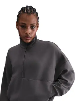 Nike Impossiblysoft Dri-fit Oversized 1/2-zip Top - Grey