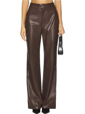 LOVERS AND FRIENDS Jordan Faux Leather Pant - Dark Brown