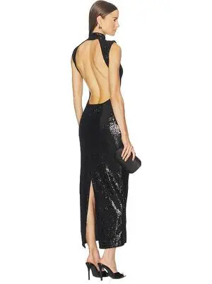 navy blue dress for baby girl Michael Costello x REVOLVE Nolan Maxi Dress in Black