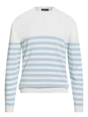 DANIELE FIESOLI Striped Cotton Crewneck Sweater - Blue