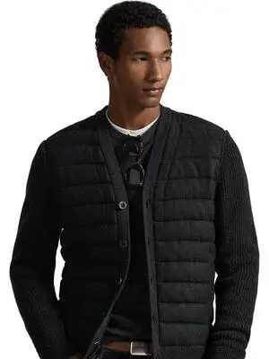 Ralph Lauren Wool-cashmere Hybrid V-neck Cardigan - Onyx