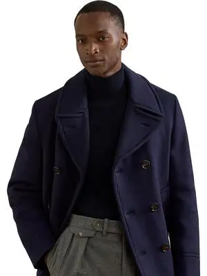 Ralph Lauren Hand-tailored Cashmere Pea Coat - Navy
