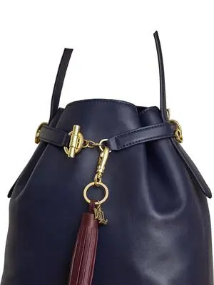 Ralph Lauren Logo & Leather Tassel Charm - Dark Garnet