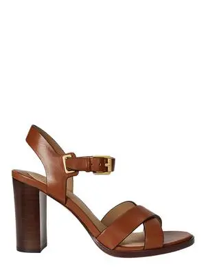 Ralph Lauren Emeryn Leather Sandal - Lauren Tan