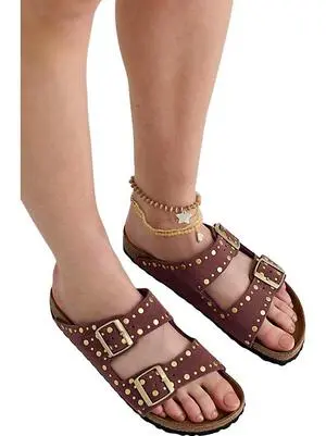 BIRKENSTOCK Arizona Studded Suede Sandals - Pepper