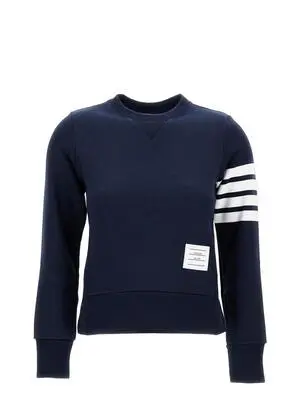 Thom Browne Crewneck Sweatshirt With 4-bar Stripes - Blue