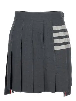 Thom Browne Pleated Miniskirt - Grey