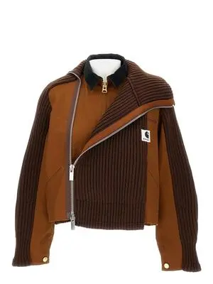 Sacai 2-in-1 Jacket X Carhartt Wip - Brown