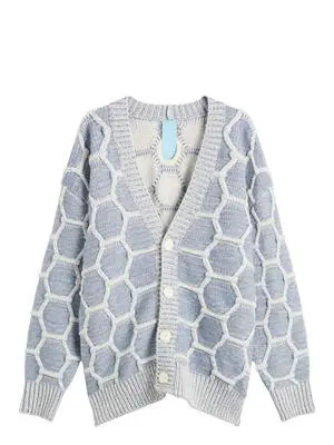 EBIT Chunky Octagon Knit Cardigan