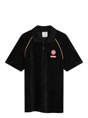 Casablanca Rib Velour Raglan Polo - Black