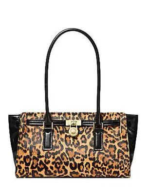 Michael Kors Hamilton Moderne Small Leopard Print Satchel - Yellow