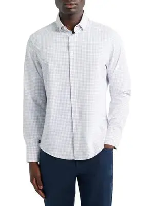 Mizzen+main Leeward No Tuck Trim Fit Performance Button-up Shirt - Mulberry Conrad Tattersall