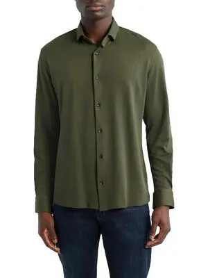 Stone Rose Two Tone Drytouch® Performance Button-up Shirt - Olive