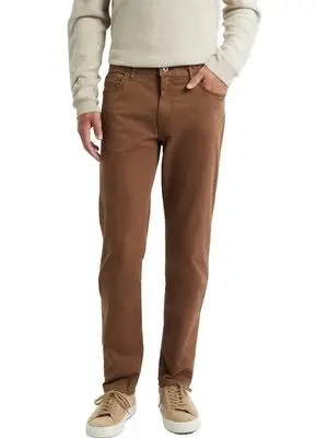 BRAX Cadiz Straight Leg Stretch Twill Pants - Toffee