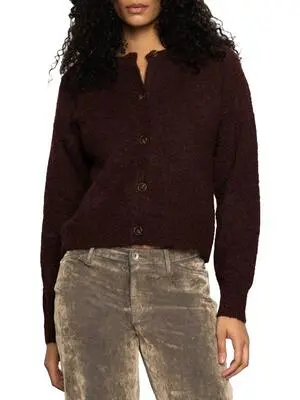 Sanctuary Bouclé Cardigan - Dark Crimson Red