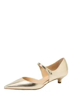 BELLS & BECKS Nadia Kitten Heel Mary Jane Pump - Gold