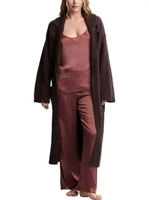 Barefoot Dreams Cozychic® Rib Longline Cardigan - Umber