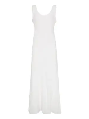 Brunello Cucinelli Fluid Twill Tank Dress - White