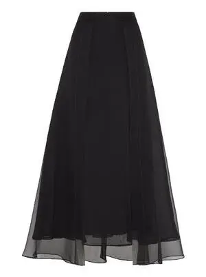 Brunello Cucinelli Paneled Circle Skirt - Black