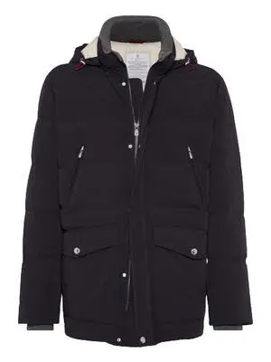 Brunello Cucinelli Taffeta Down Jacket Navy Blue
