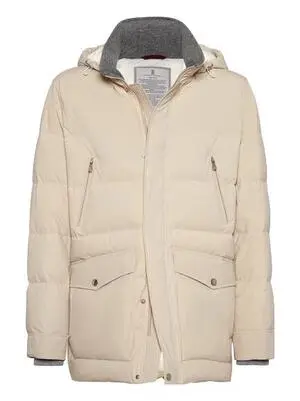 Brunello Cucinelli Taffeta Down Jacket Oat