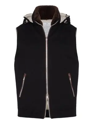 Brunello Cucinelli Hooded Down Vest - Black