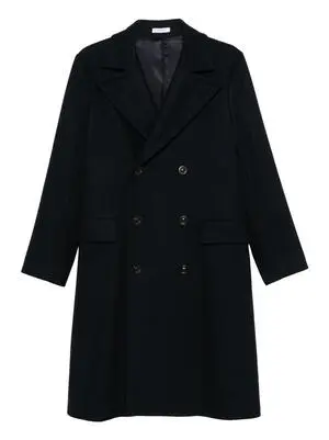 Boglioli Wool And Cashmere Double-breasted Coat - Blue