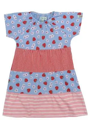 LILLY + SID Organic Cotton Strawberry Print Dress - Multi