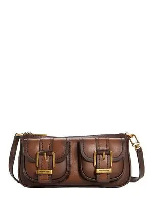 Michael Kors Small Leather Convertible Pochette - Luggage