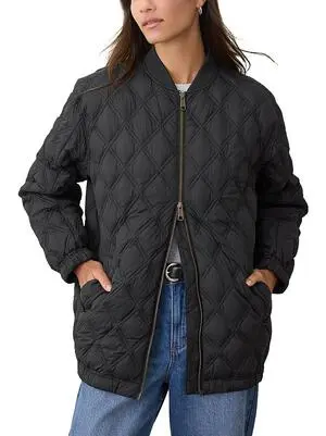 Marine Layer Marina Quilted Bomber Jacket - Black