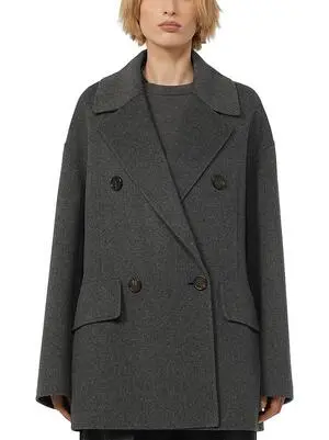 Max Mara Short Wool Coat - Dark Grey