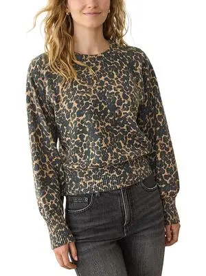 Marine Layer Alma Crewneck Sweater - Cheetah