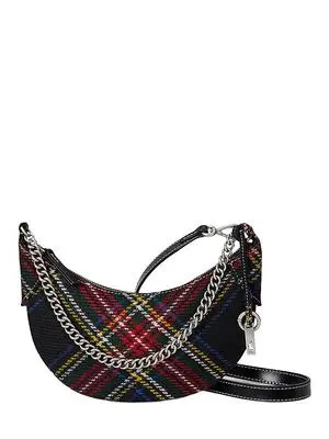 Polo Ralph Lauren Polo Id Tartan Wool Mini Chain Shoulder Bag - Red