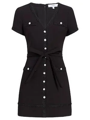 Likely Jolie Tie Waist Mini Dress - Black