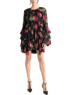 Cinq À Sept Emelia Floral Dress - Obsidian Multi