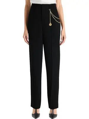 Cinq À Sept Alaina Chain-trim Trousers - Black