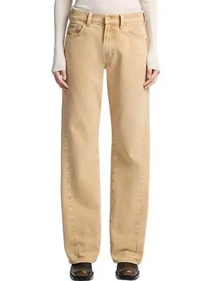 7 For All Mankind Twisted Tess Straight Leg Jeans - Sandune