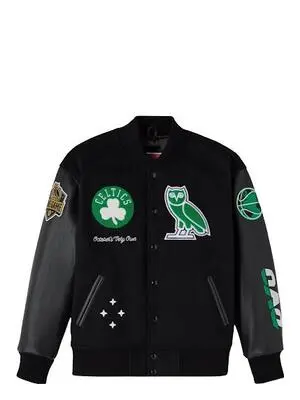 OVO Nba Boston Celtics Varsity Jacket - Black