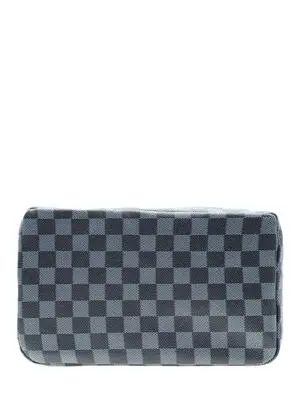 YOUZEY Checkered Toiletry Bag Black And Grey