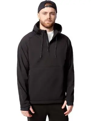 ALPINE NORTH Water-repellant Hooded Pullover Softshell - Black