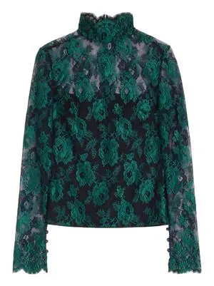 Valentino Garavani Lace Top - Marine/emerald