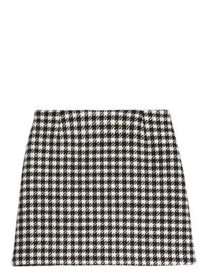 Ami Plaid Mini Skirt - Black/off-white