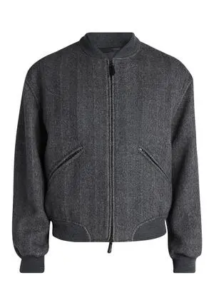 GIORGIO ARMANI Herringbone Cashmere And Wool Bomber Jacket