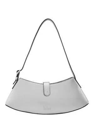 BEHNO Mini Ruth Metallic Leather Shoulder Bag - Silver