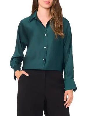 Halogen Charmeuse Button-up Shirt - June Bug