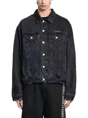 44 LABEL GROUP Simulation Buttoned Denim Jacket - Blue