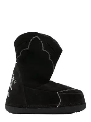 Inuikii Suede Cowboy Boots - Black