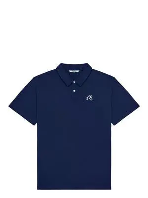 MALBON Fairway Embroidered Polo Shirt - Blue